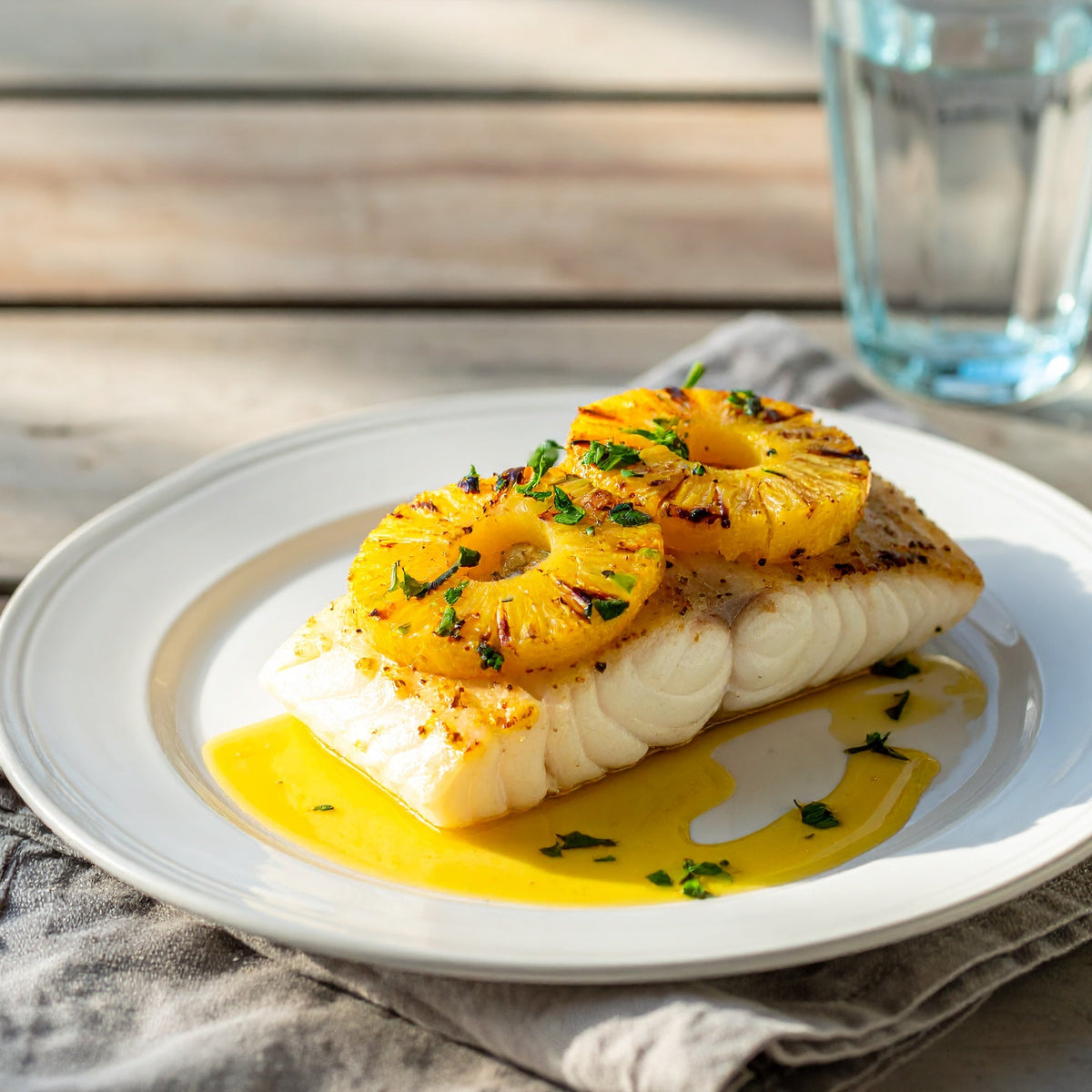 Seared Gulf Grouper with Citrus Butter & Grilled Pineapple – Jupiter Grills